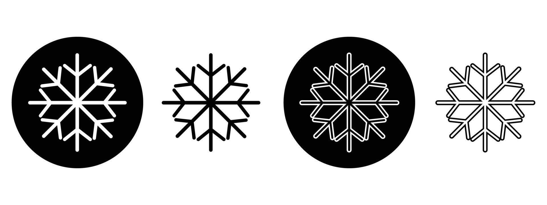 snowflake icon set. snowflakes collection. Simple snowflake icon in line style design on white ...