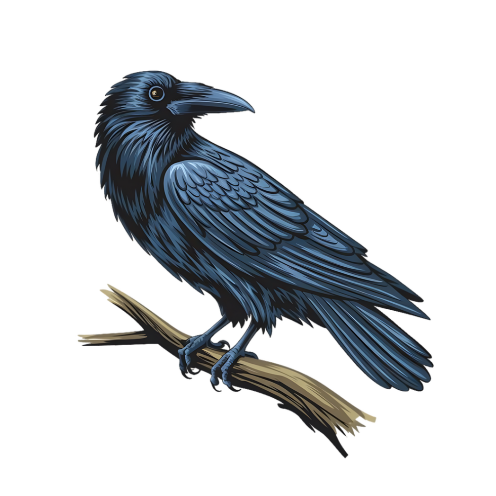 A Raven Sitting On A Branch 51988539 Png