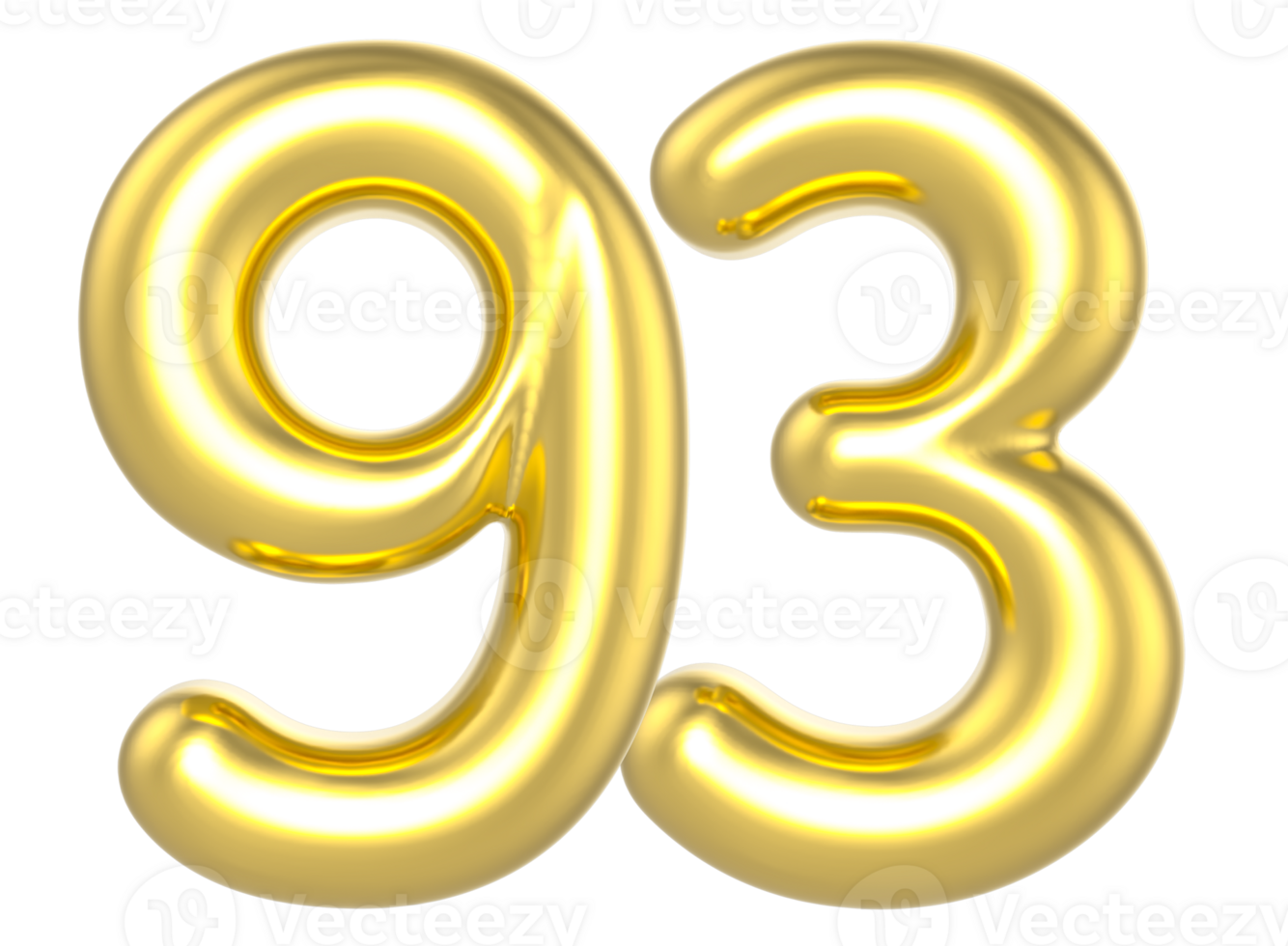 93 Number Gold Render 51989876 PNG