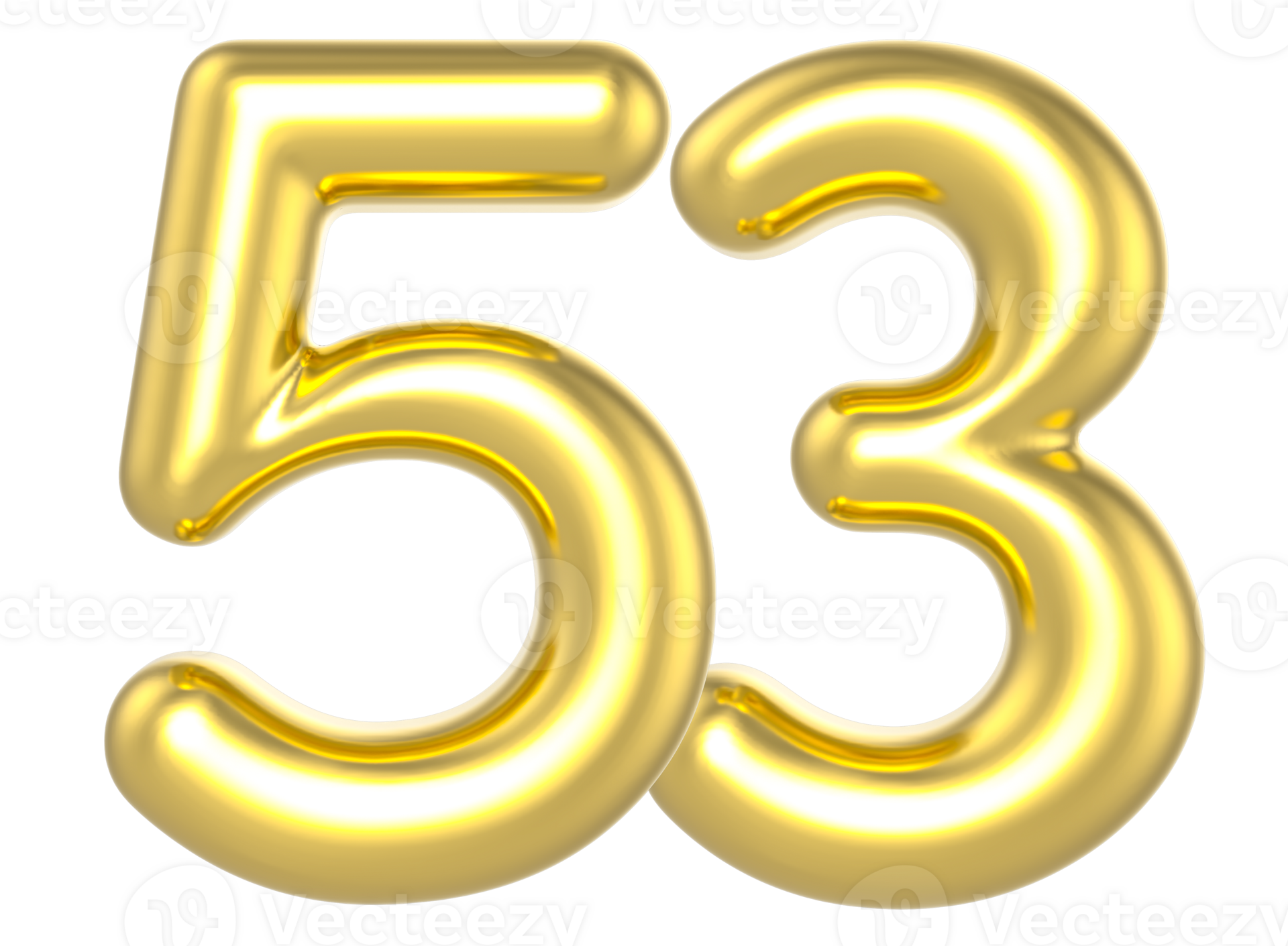 53 Number Gold Render 51989881 PNG