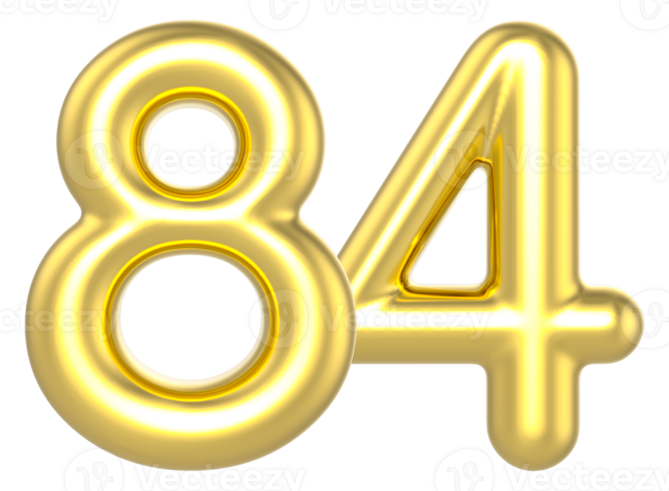 84 Number Gold Render 51989920 PNG