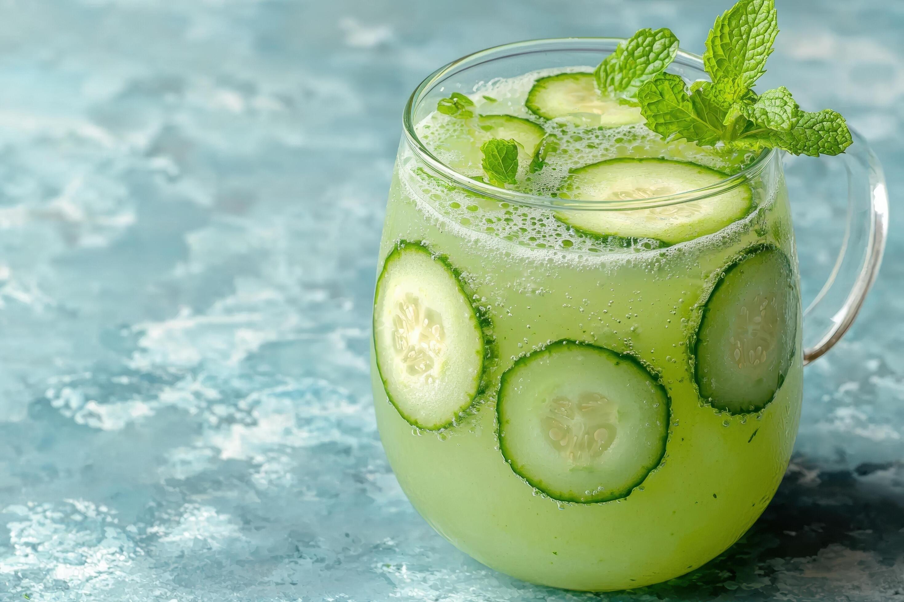 refreshing cucumber mint lemonade drink 52009139 Stock Photo at Vecteezy