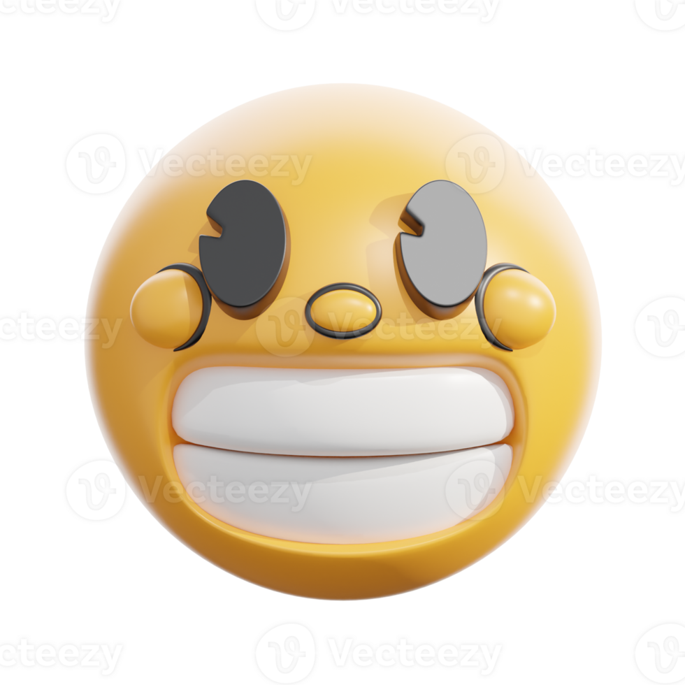3D Retro Grimacing Face Emoji Emoticon 52011048 PNG