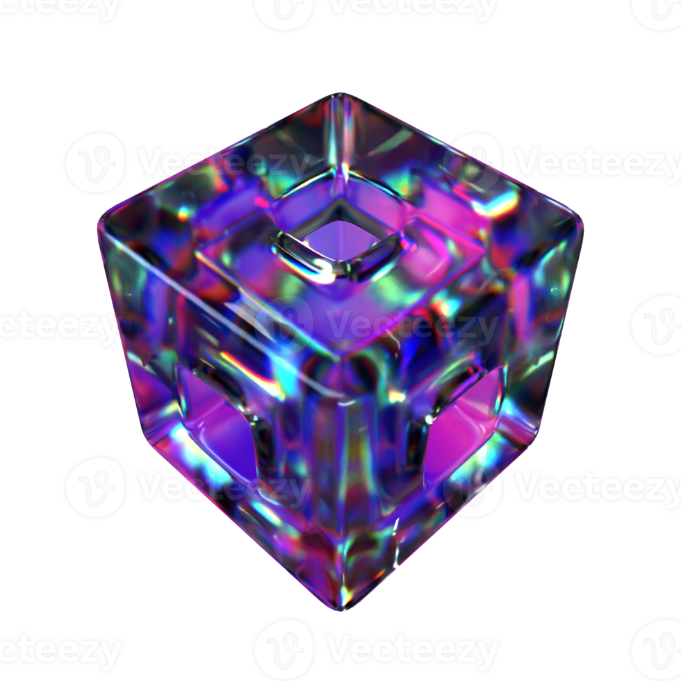 3D Holed Cube Illustration 52011071 PNG