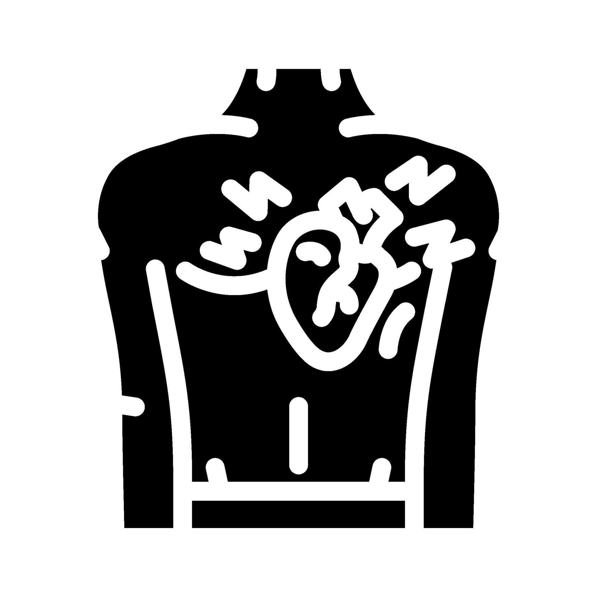 chest pain palpitations disease symptom glyph icon illustration ... chest pain palpitations disease symptom glyph icon illustration ...