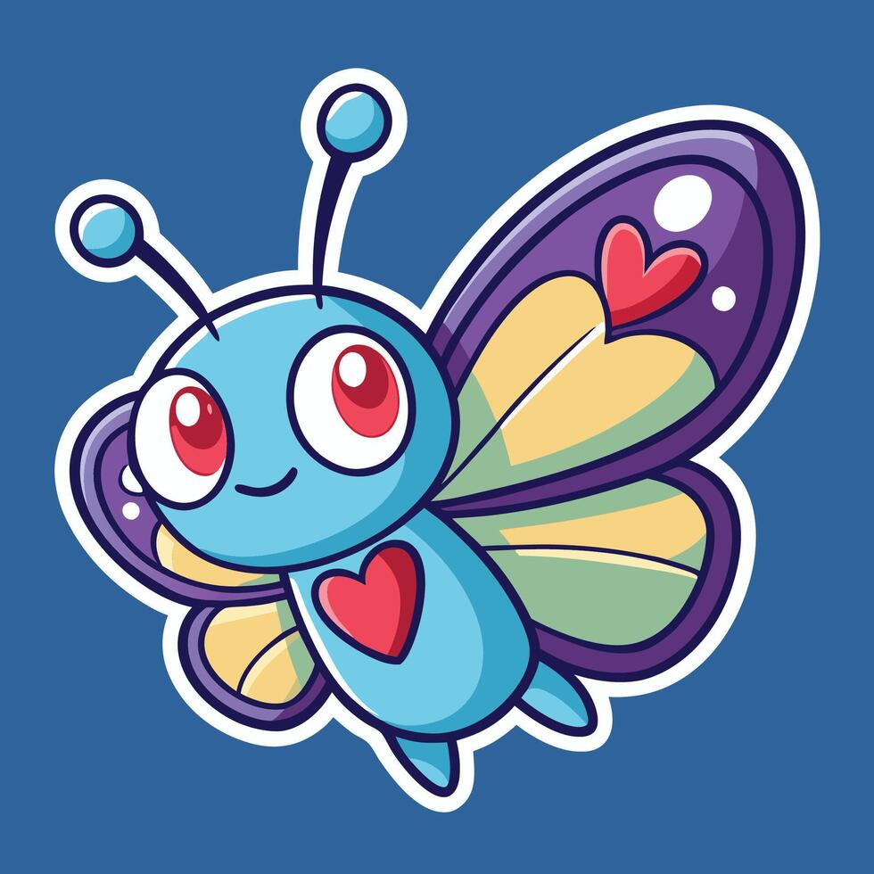 dibujos animados pegatina de un adorable mariposa con un linda corazón ... dibujos animados pegatina de un adorable mariposa con un linda corazón ...