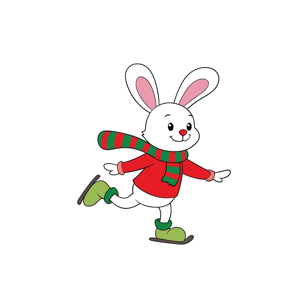 Christmas Rabbit Clipart - Cute Holiday Bunny Illustration 52041756 ...
