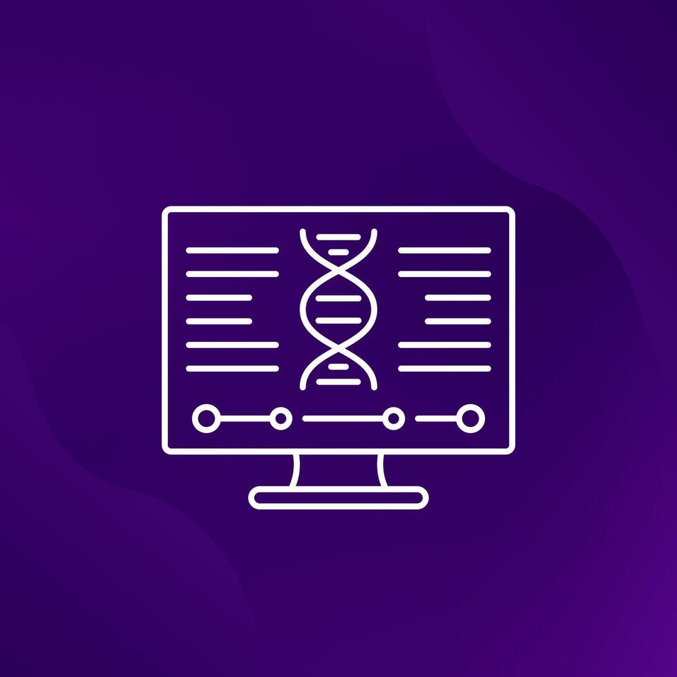 bioinformatics icon with dna, line 52043798 Vector Art at Vecteezy