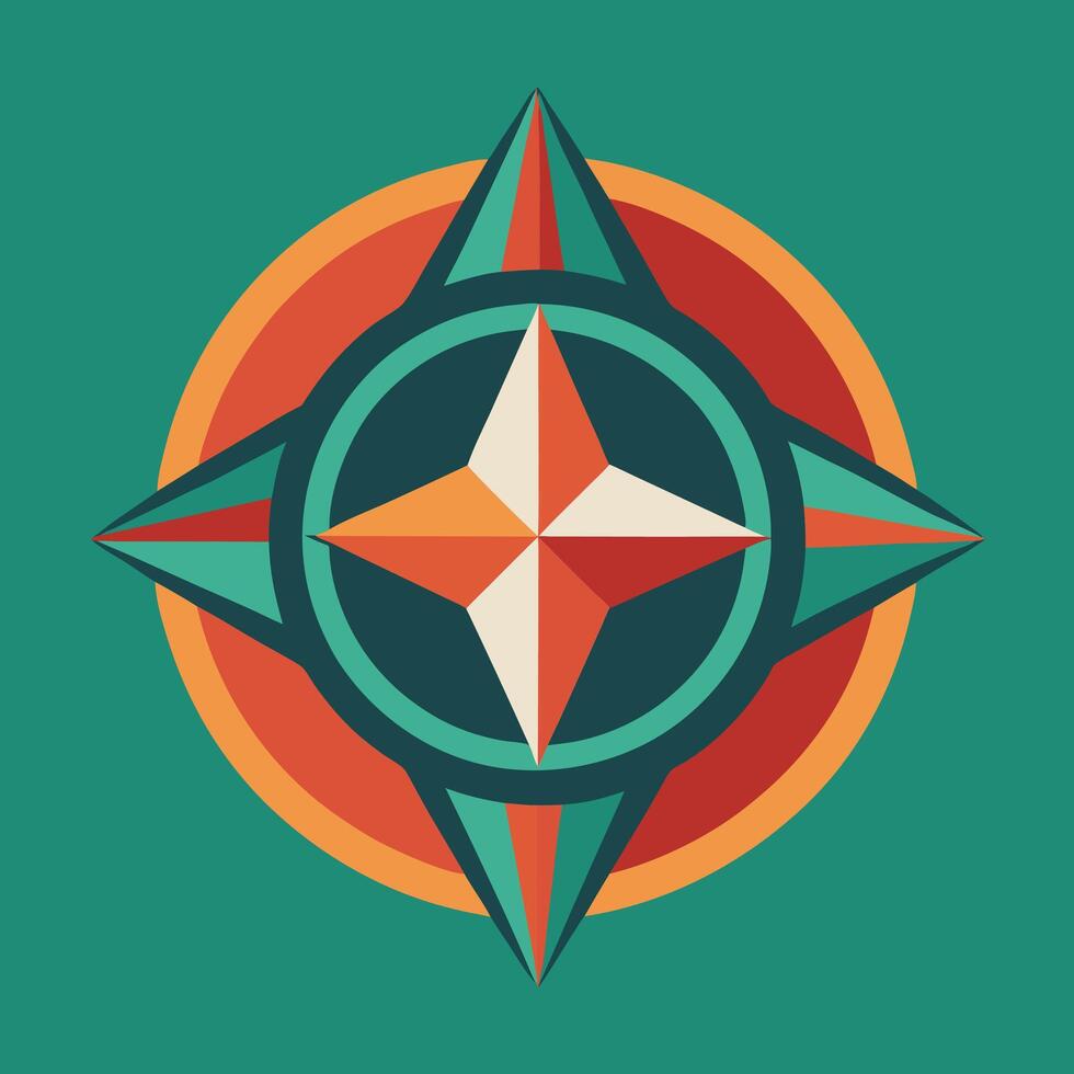 A Compass Rose Icon On A Green Background 52045761 Vector Art At Vecteezy