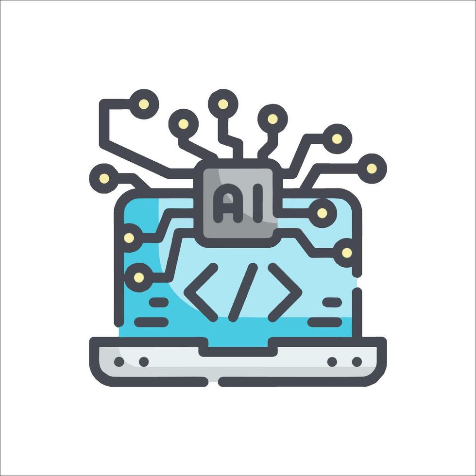 Ai programming line icon illustration 52060341 Vector Art at Vecteezy