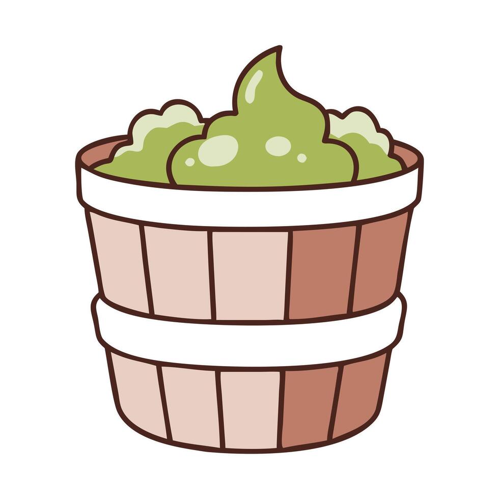 Wooden Bucket icon art design illustration on a white background ... Wooden Bucket icon art design illustration on a white background ...