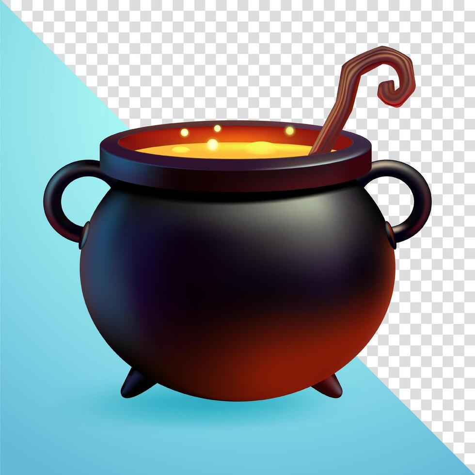 bruja poción caldera, 3d elemento 52067648 Vector en Vecteezy