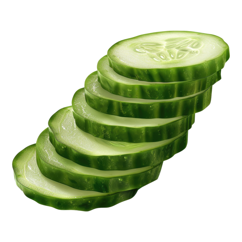 Slices of cucumber Isolated in transparent background. 52070699 PNG