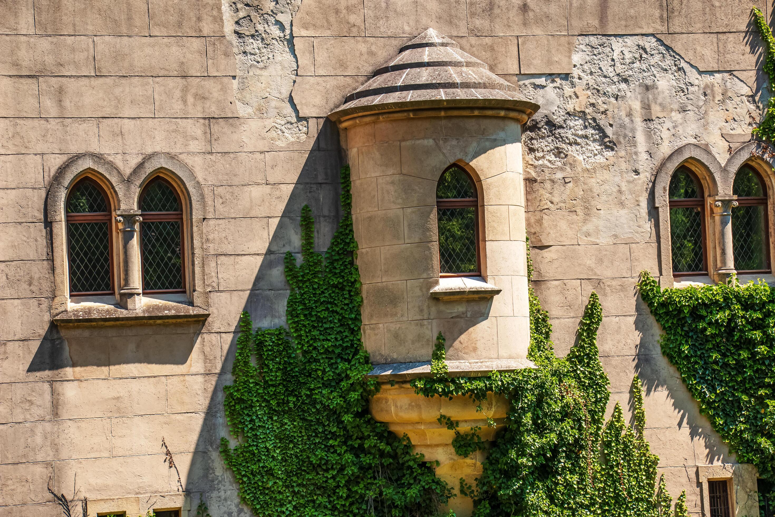 Beautiful Bojnice castle in Slovakia, Central Europe, UNESCO. Medieval architectural monument ...