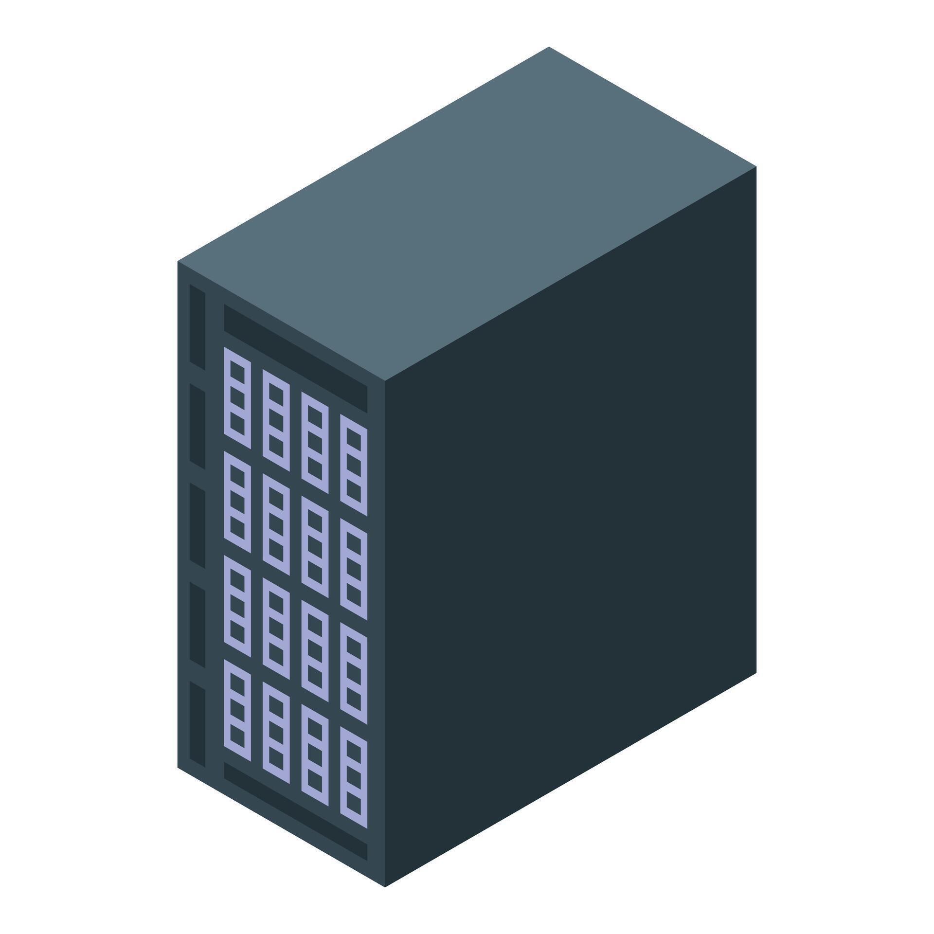 Modern server rack unit storing and processing data in a datacenter ...