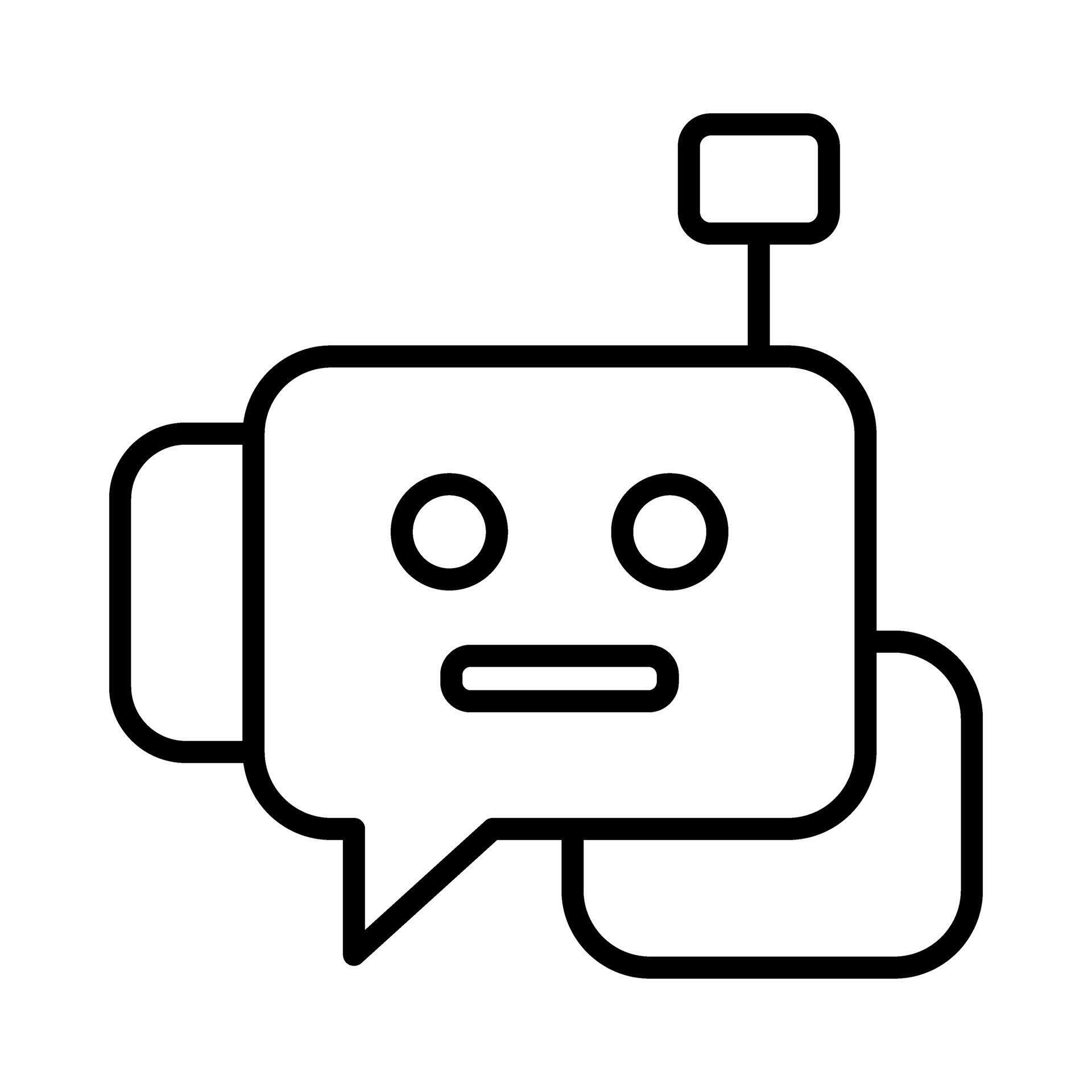 Icon of a chatbot, representing AI and customer support automation ...