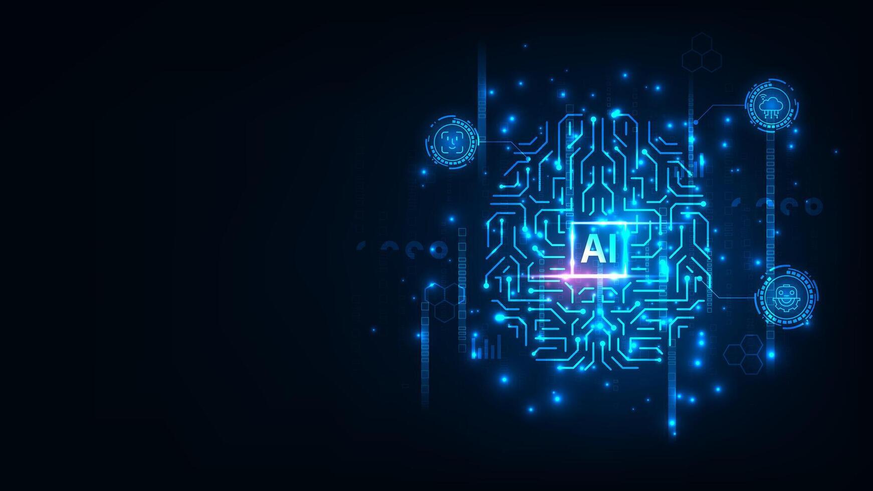Artificial intelligence chip concept. Abstract digital technology ...
