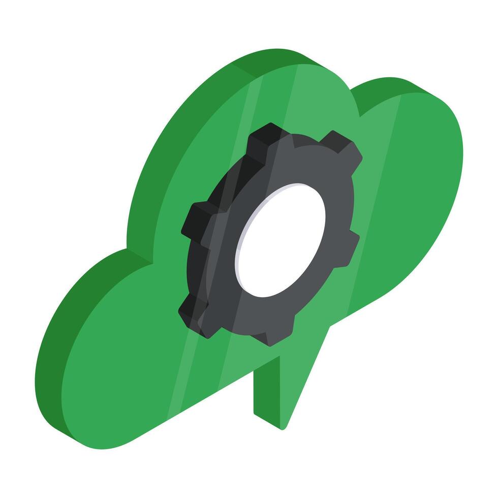 Conceptual flat design icon of cloud setting 52100505 Vector Art at ...