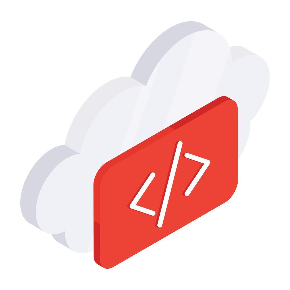 Unique Design Icon Of Cloud Coding 52100757 Vector Art At Vecteezy