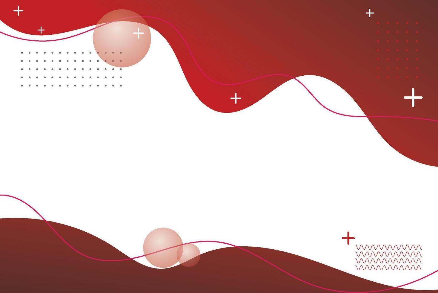 Abstract red wave on a white background, with a geometric shape ...