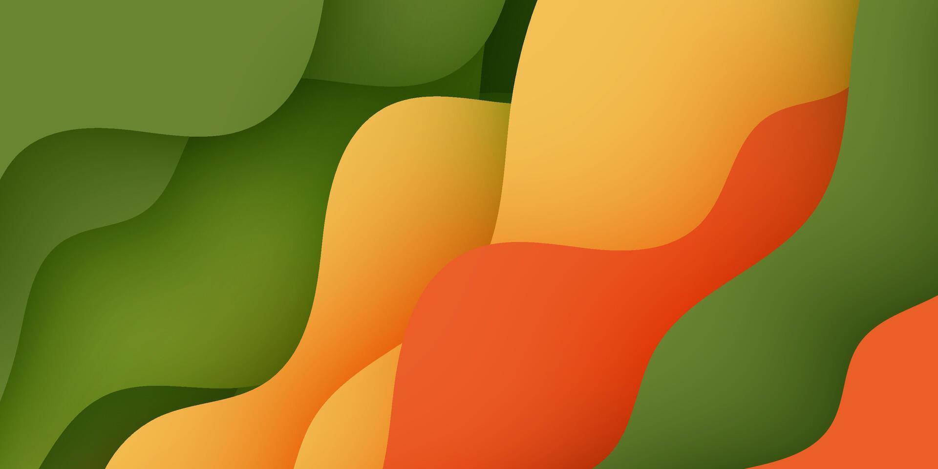 verde y naranja degradado ola dinámica resumen antecedentes. de moda ...