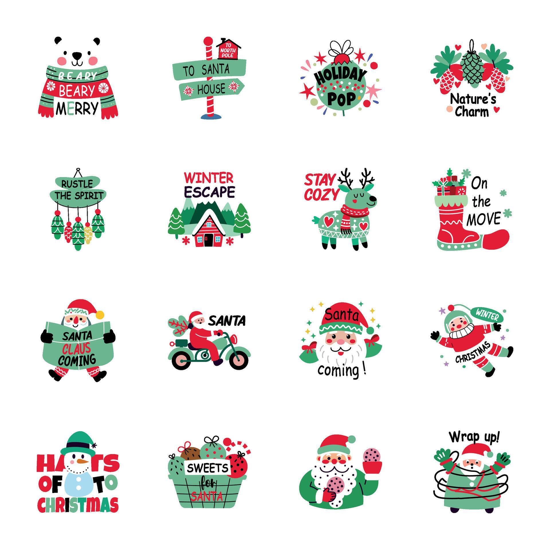 Set of Mary Christmas Flat Style Stickers 52135055 Vector Art at Vecteezy