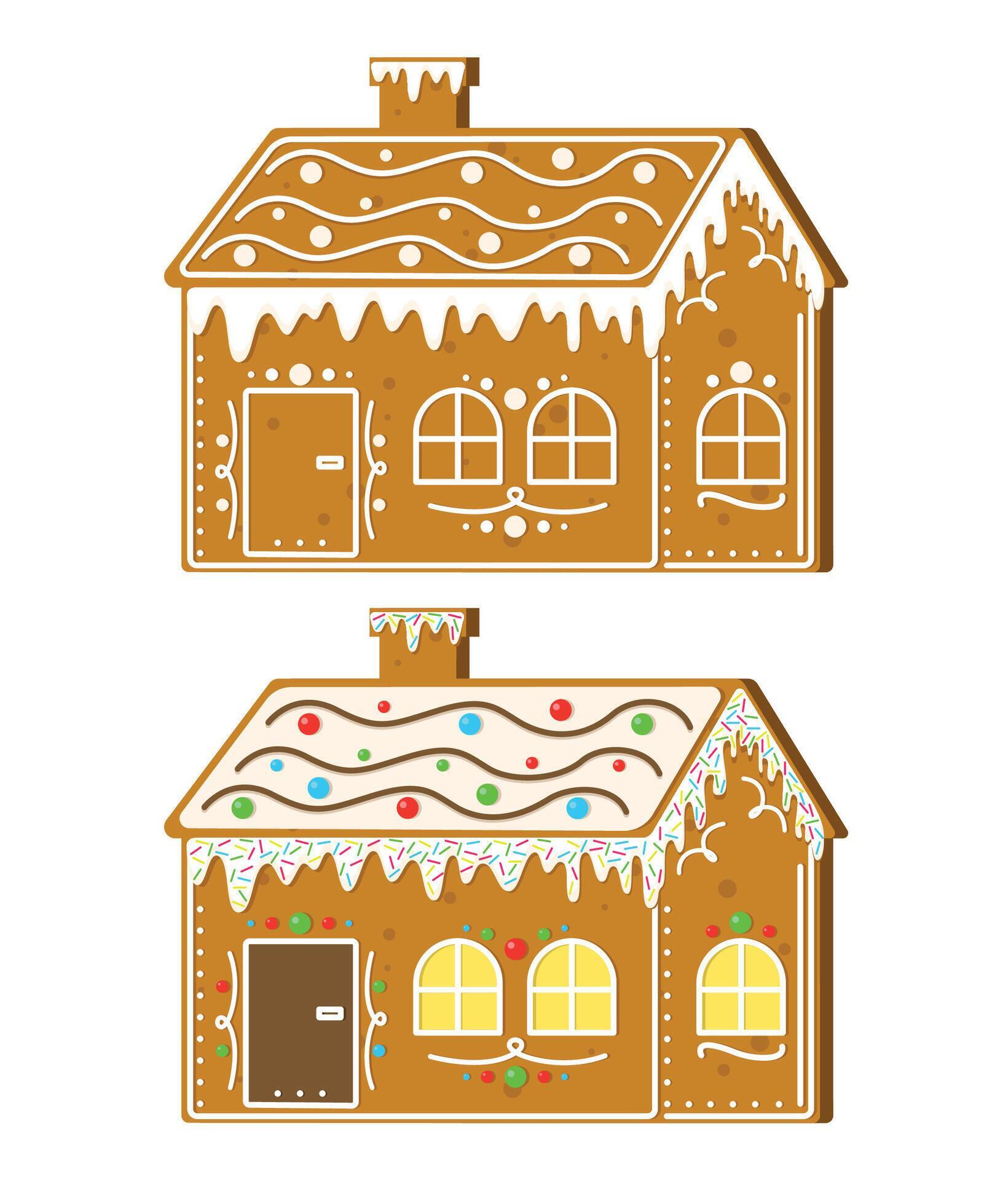 Icon of Christmas gingerbread houses with icing. 52139453 Vector Art at Vecteezy