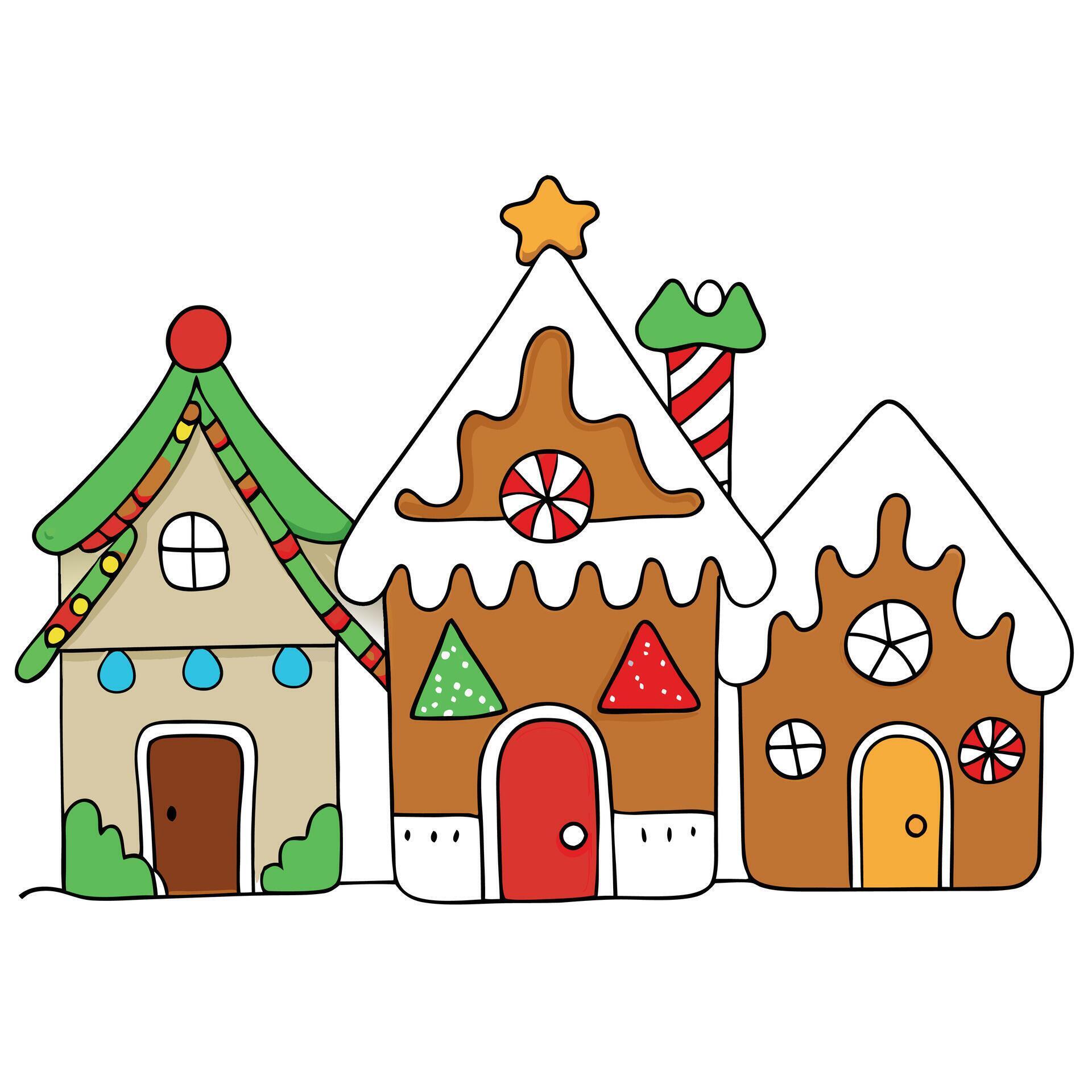 Christmas gingerbread houses clipart 52139760 Vector Art at Vecteezy