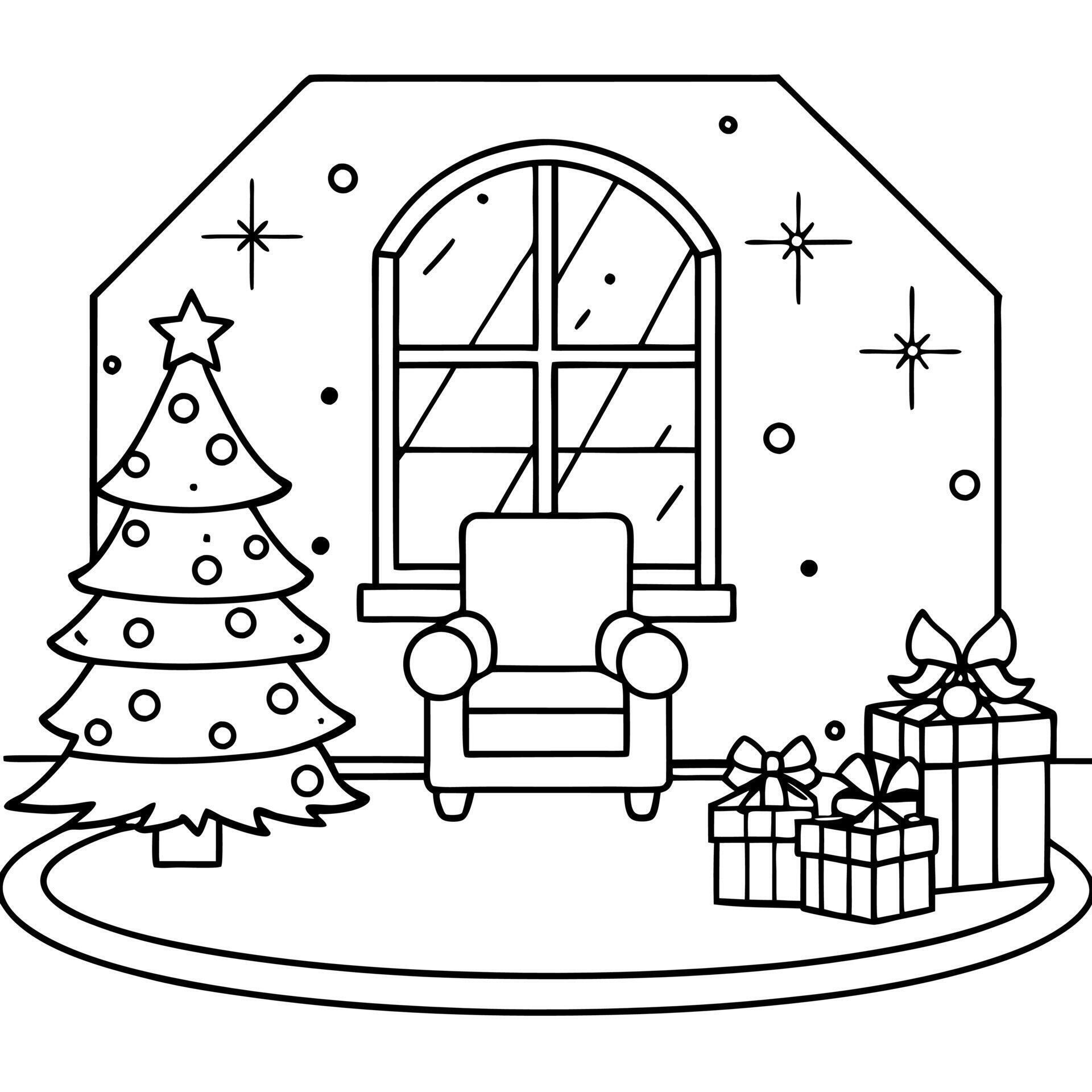 Christmas with presents trees and gifts in a living room. 52139854 Vector Art at Vecteezy