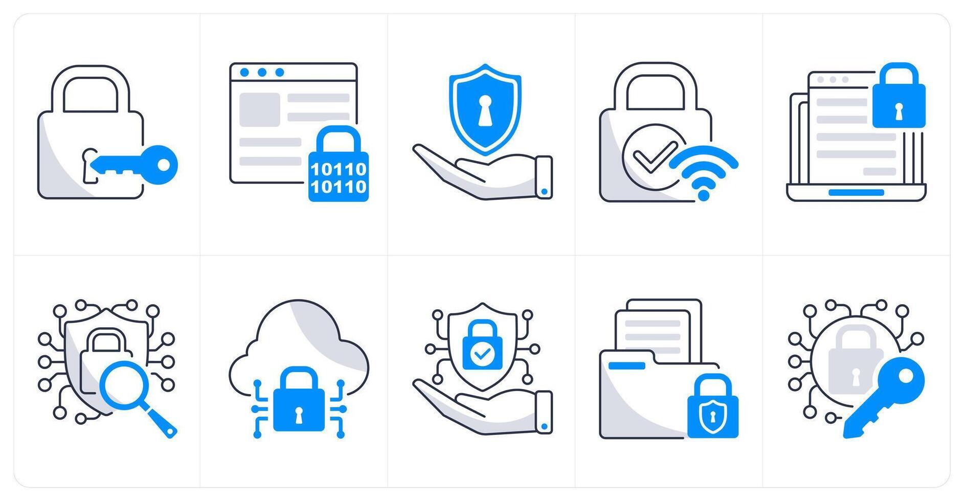 A Set Of 10 Security Icons As Access Lock Password Encryption Protection 52173086 Vector Art