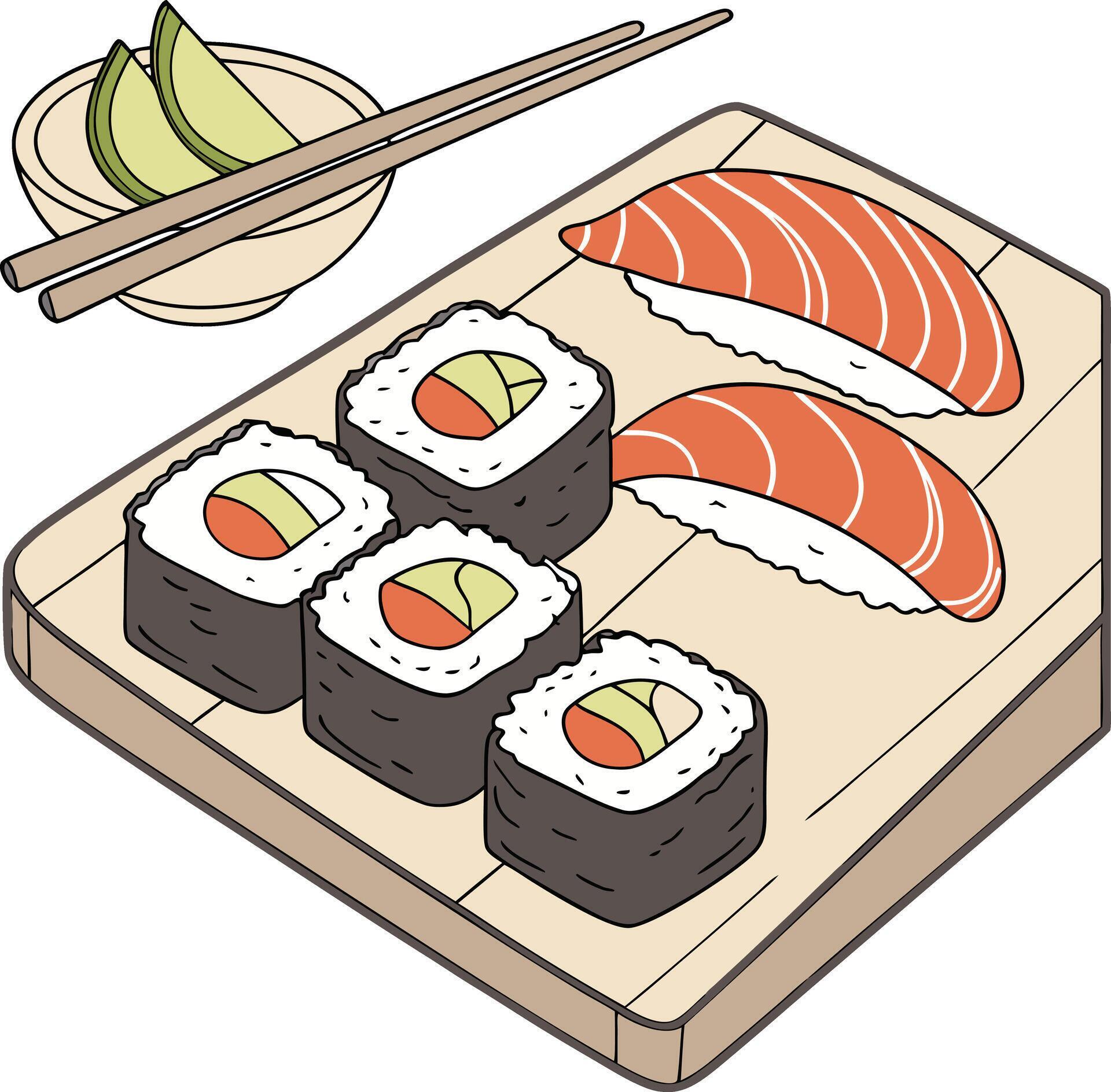 Sushi clip art 52188038 Vector Art at Vecteezy