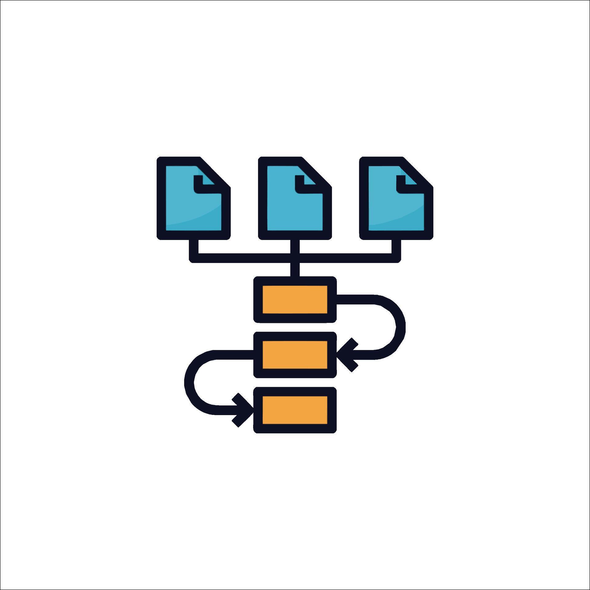 A file server icon with three files on top 52209445 Vector Art at Vecteezy