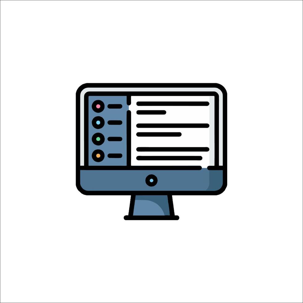 A computer monitor with a list of items on it 52211506 Vector Art at ...