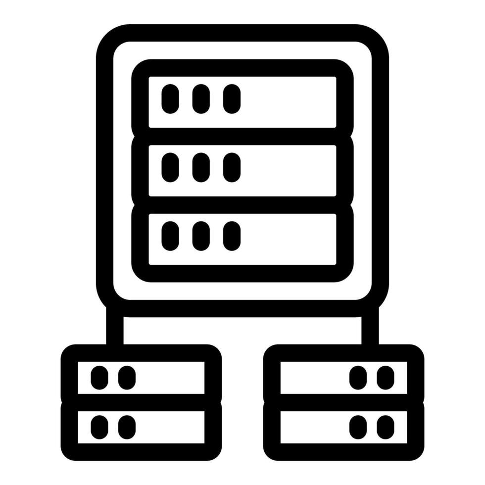 Server Rack Connecting To Two Databases Data Center Infrastructure Management 52234496 Vector