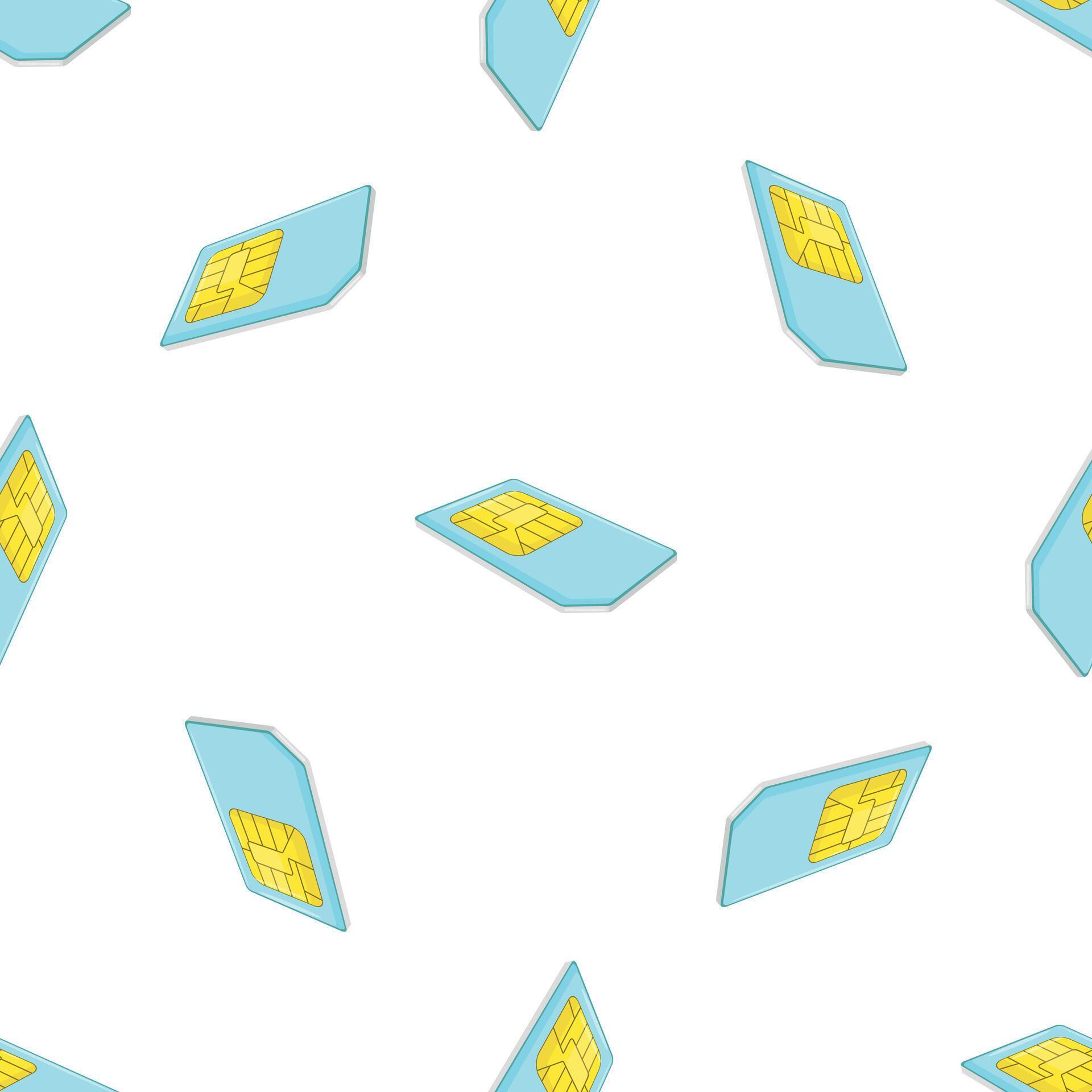 Seamless pattern with subscriber identification module cards floating ...