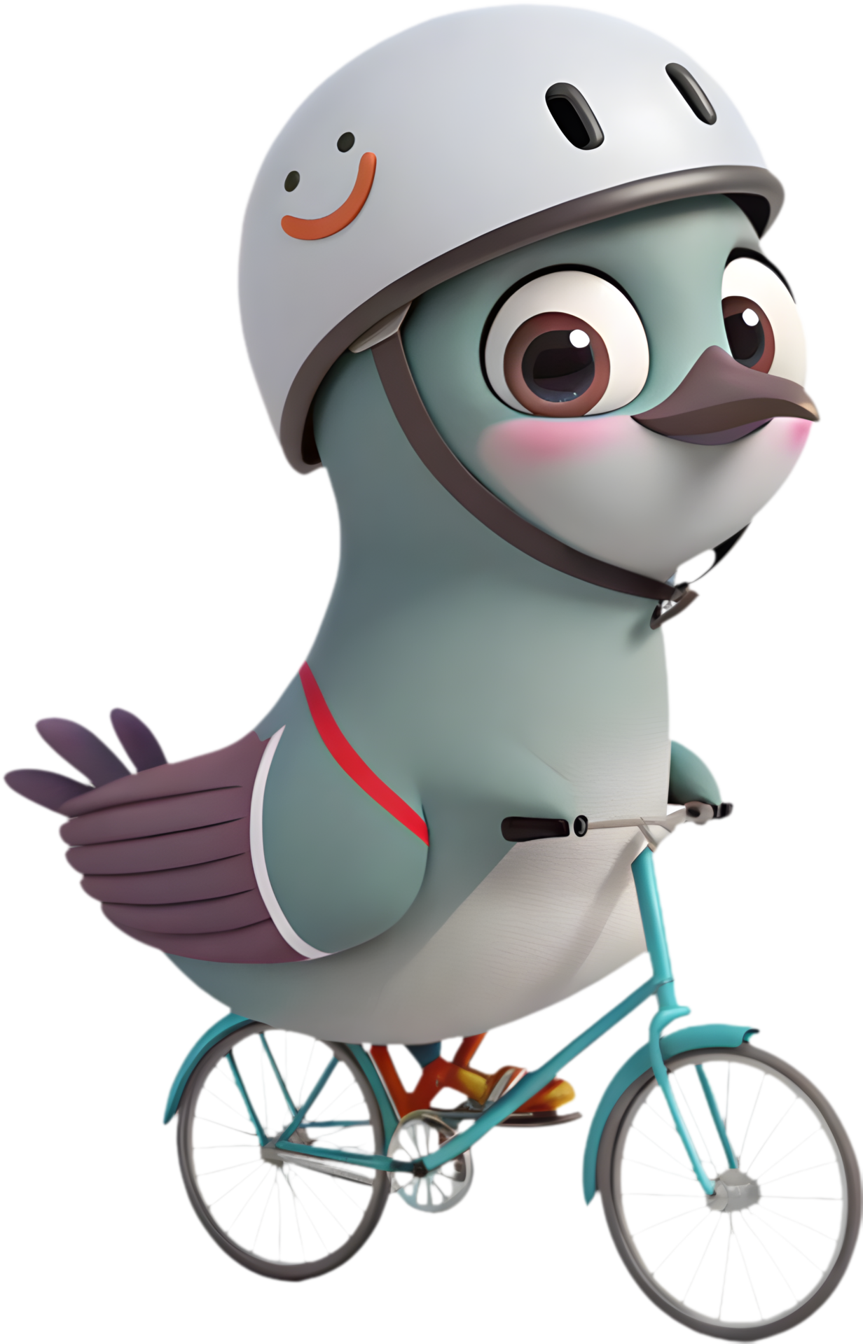 Cute Pigeon Riding a Bike for Clipart Design. . 52243180 PNG