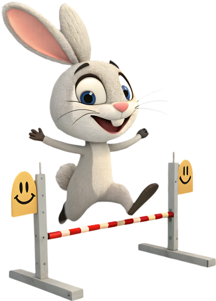 Sweet bunny navigating hurdles while running joyfully. . 52243207 PNG Sweet bunny navigating hurdles while running joyfully. . 52243207 PNG