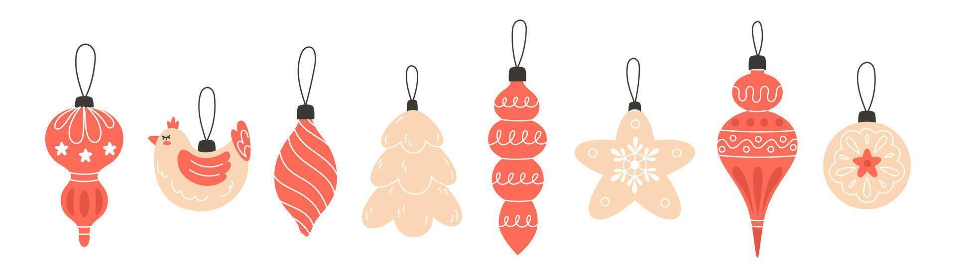 Set of Christmas Glass Tree Ornaments 52245879 Vector Art at Vecteezy