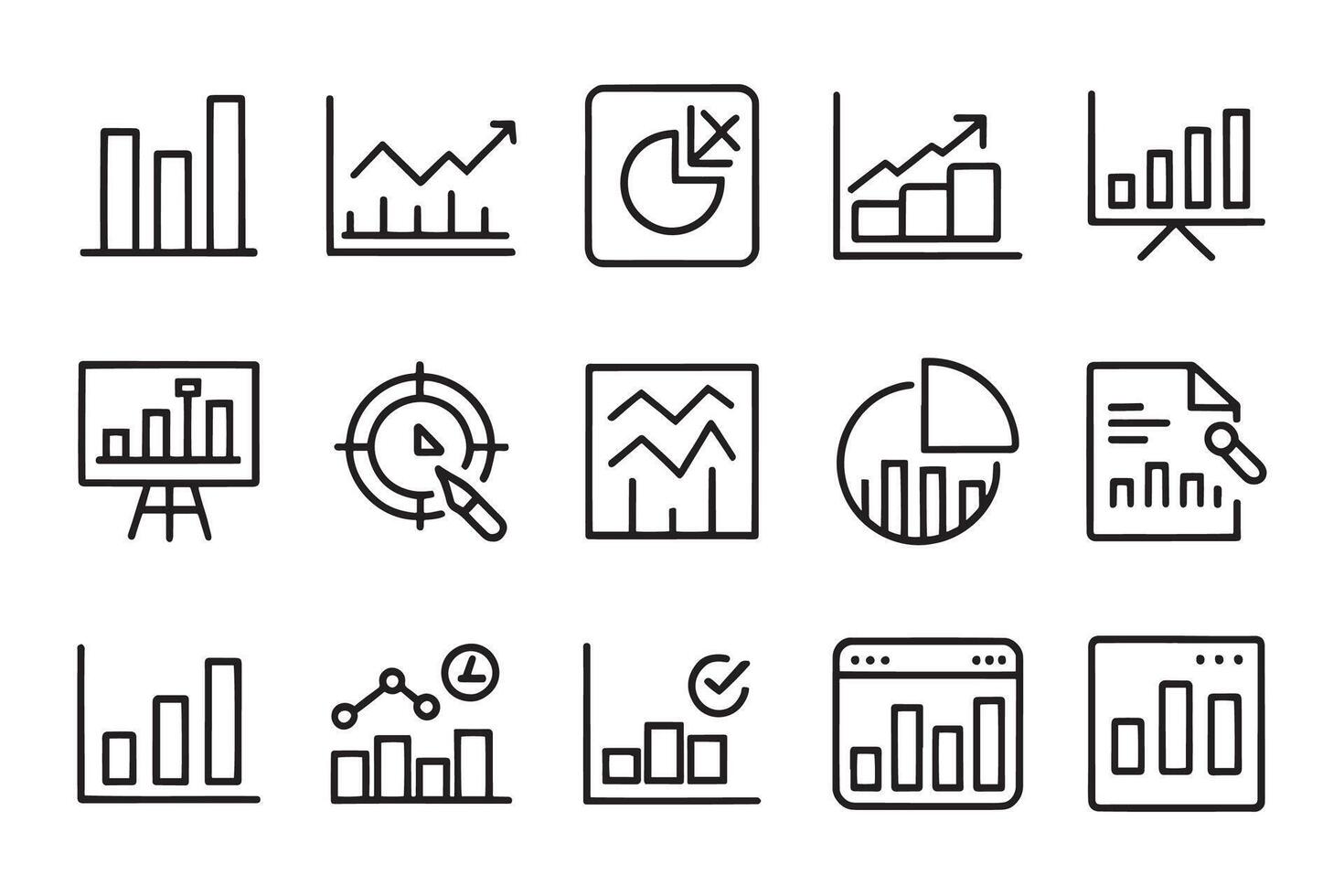 Visualization Of Data Statistic And Analytics Related Editable Icon Set Isolated Flat