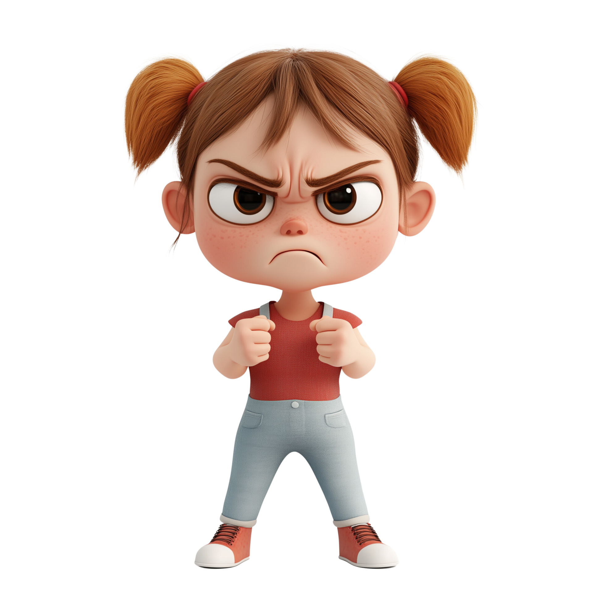 Animated 3d Young Girl Cartoon Frustration Character 52259368 Png