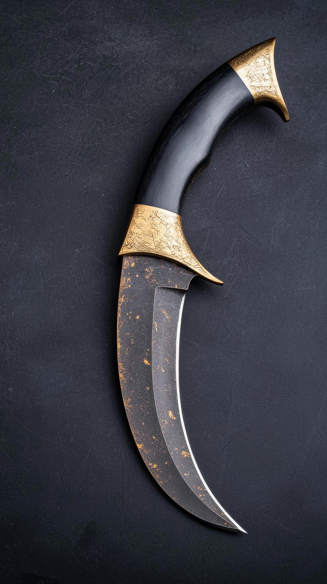 Decorative curved dagger with golden accents 52277953 Stock Photo at Vecteezy