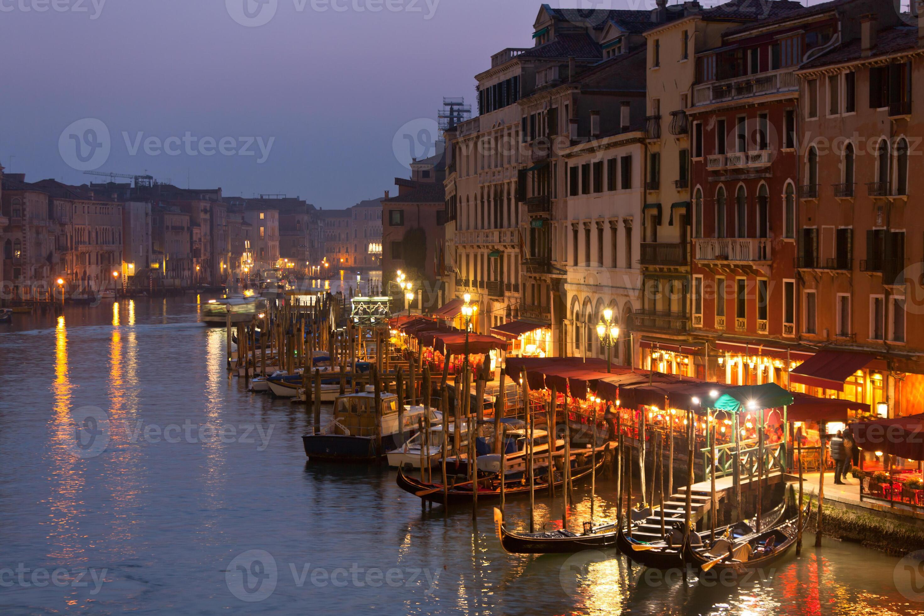 Grand Canal at Night, Venice. 52278785 Stock Photo at Vecteezy
