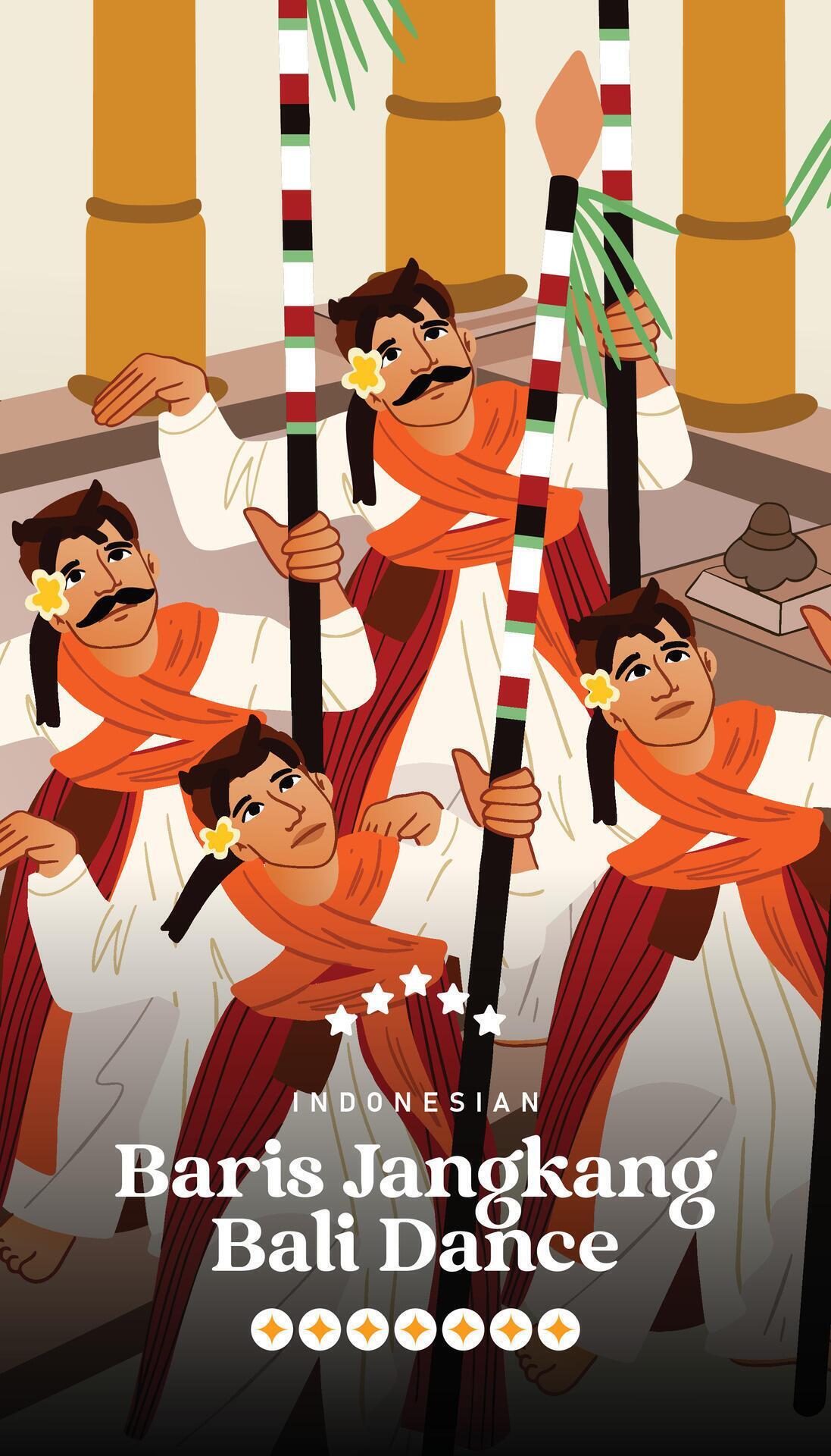 Baris Jangkang dance Flat design layout idea for tourism event Indonesian culture 52303610 ...