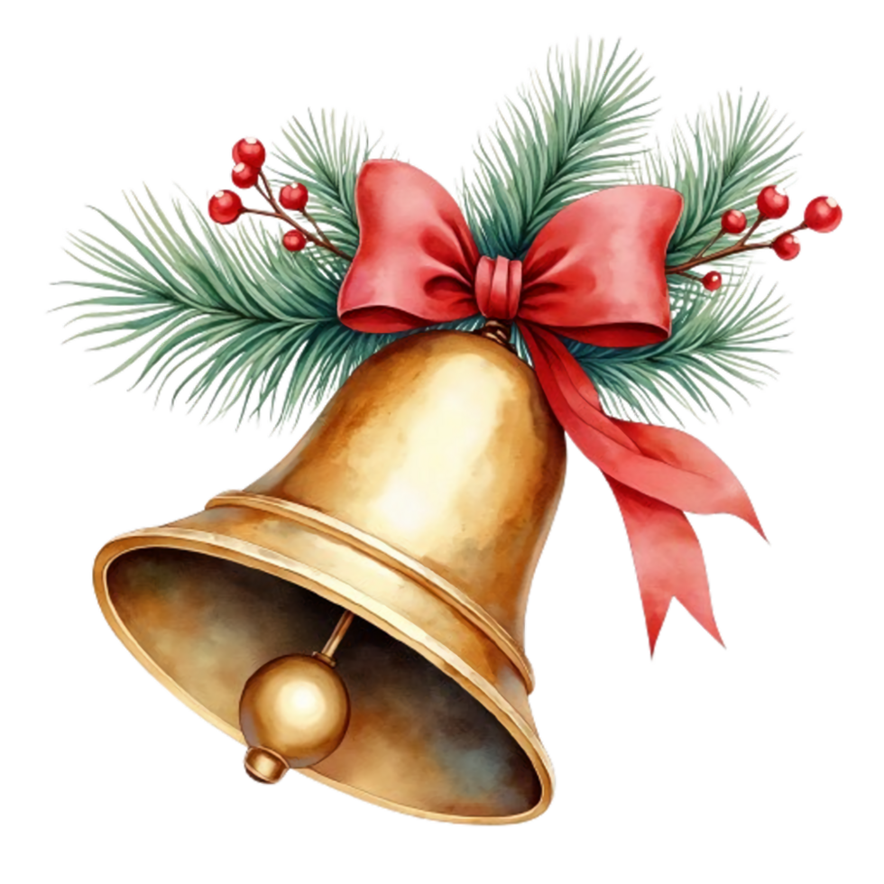 Watercolor Christmas bell 52308398 PNG