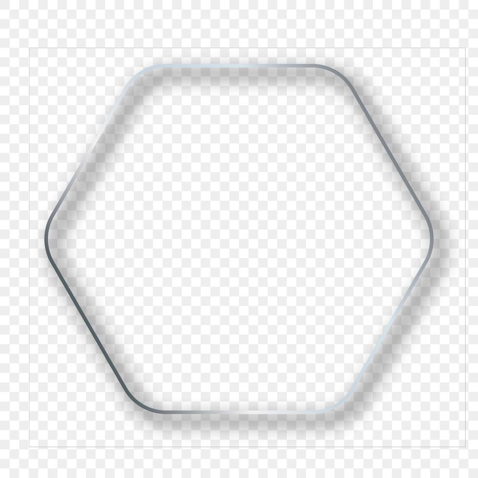 Silver Glowing Rounded Hexagon Frame With Shadow 52313469 Vector Art At
