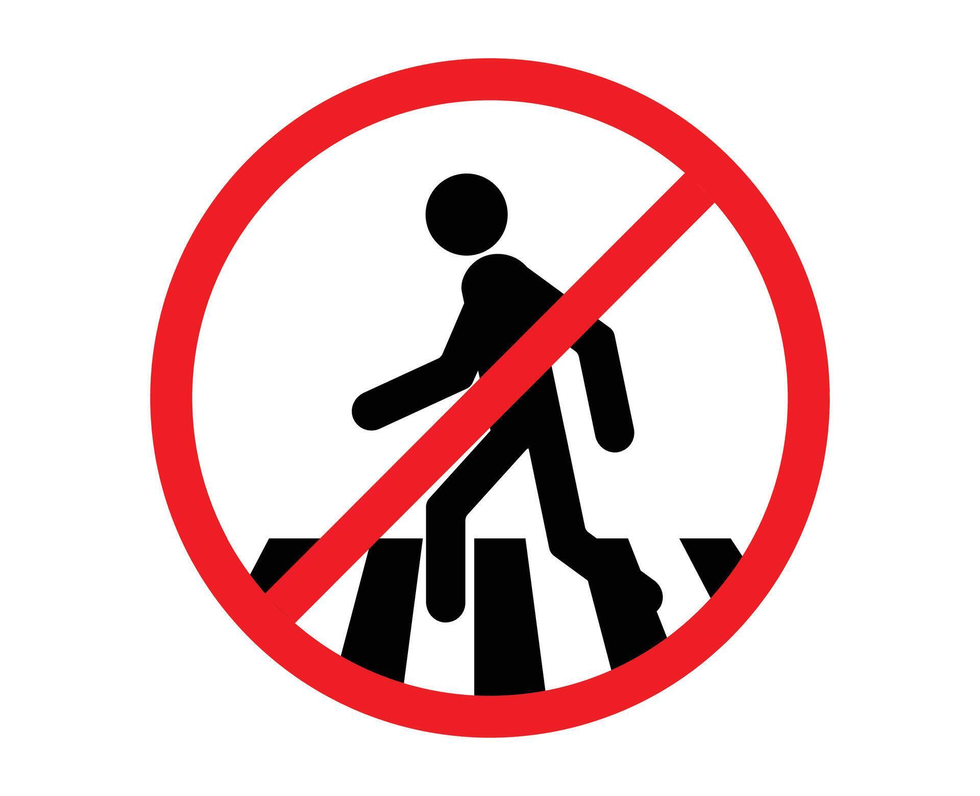 no crossing sign or pedestrians are prohibited from crossing the road ...