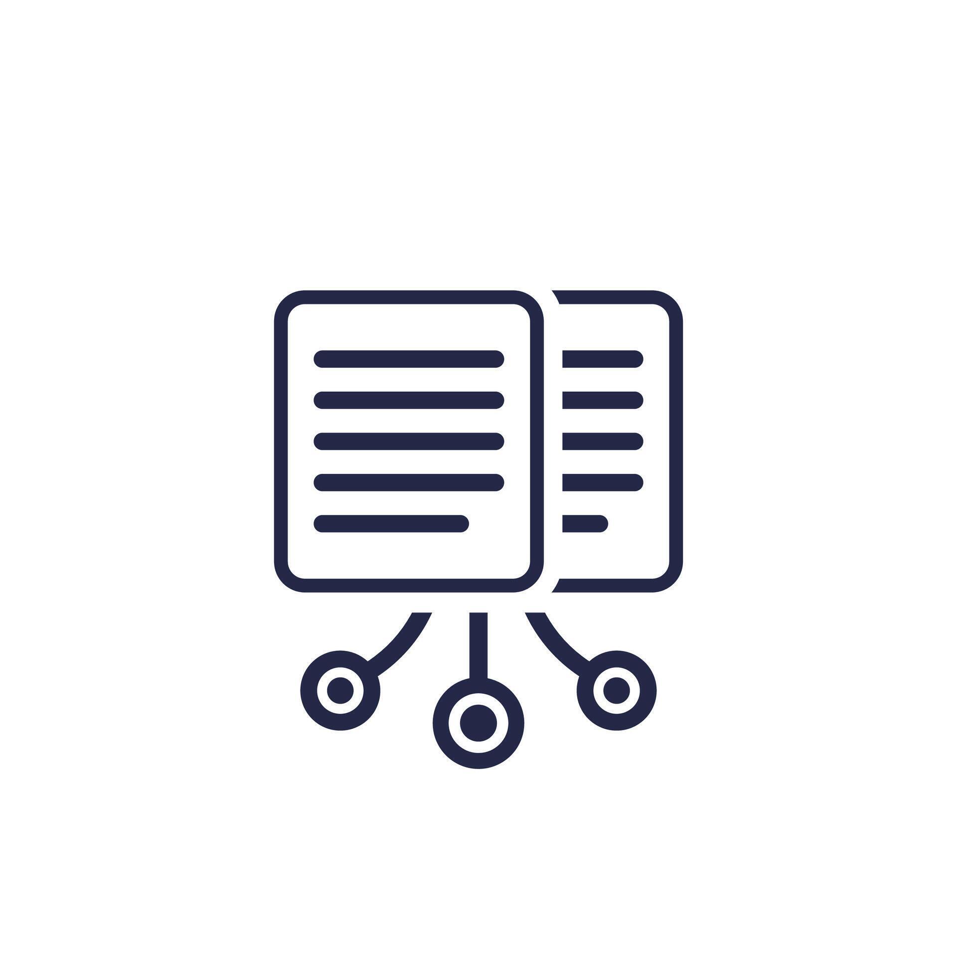 compiling data icon with documents 52323259 Vector Art at Vecteezy