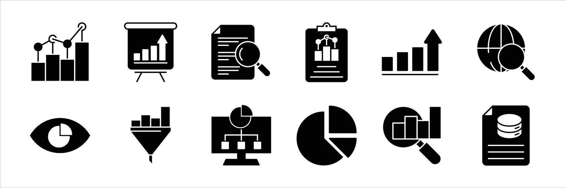 data analysis icon set. containing database, statistic, infographic ...