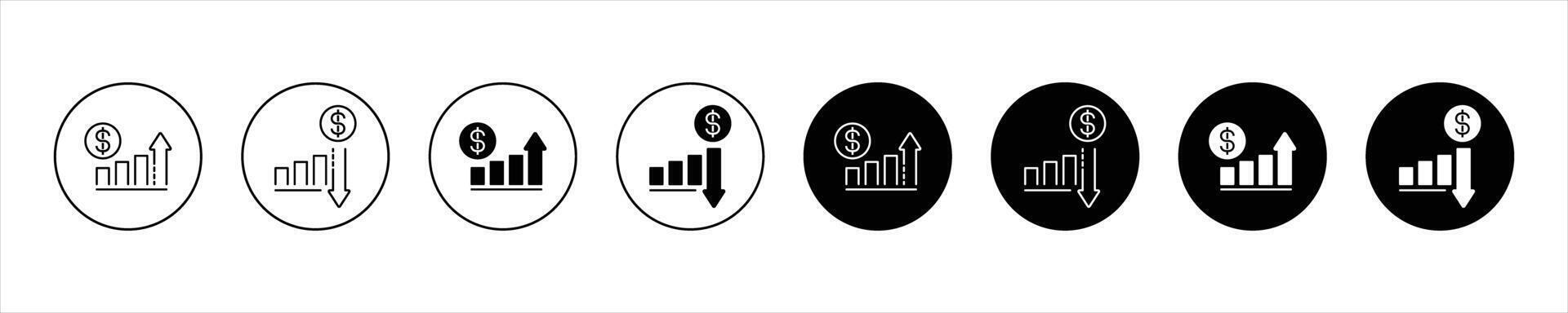 money increase icon set. increase and decrease money icon 52326734 ...