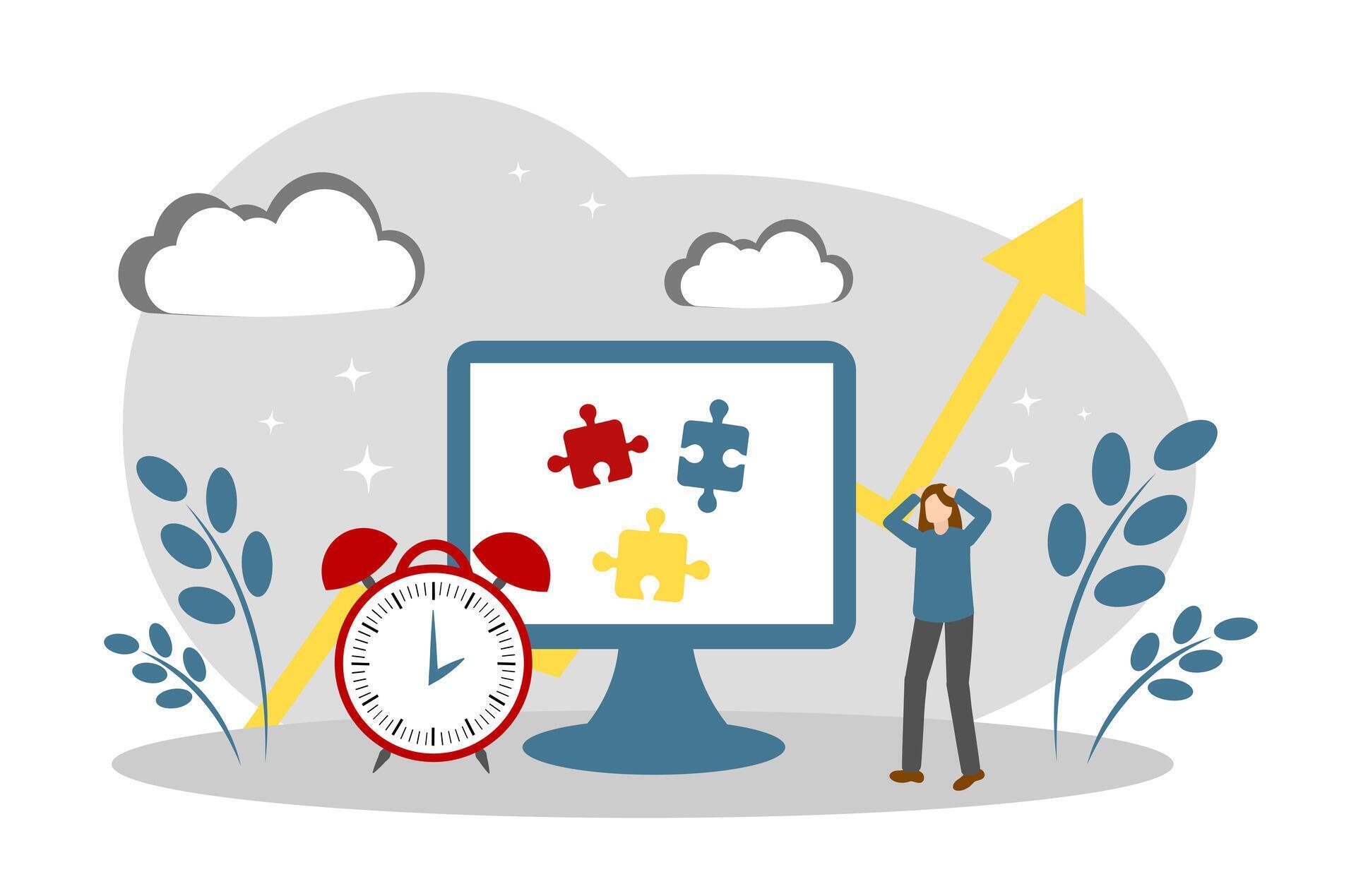 Solving complex problems and puzzles. Brainstorming. 52331548 Vector ...